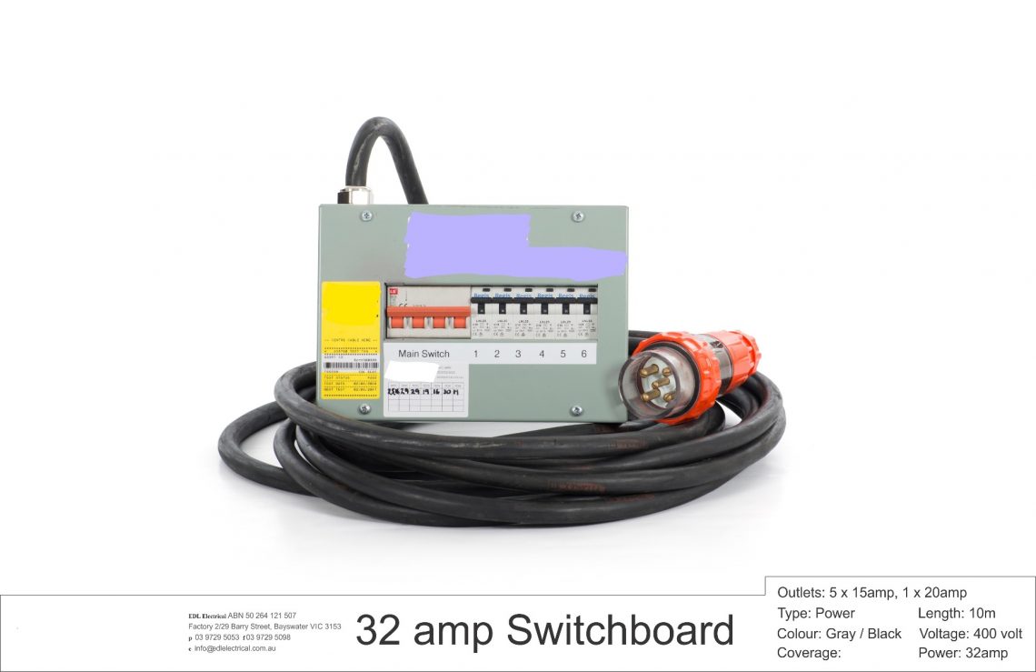 32amp 3 Phase Feed & Distribution Board – 6 Circuits | Outstanding Displays