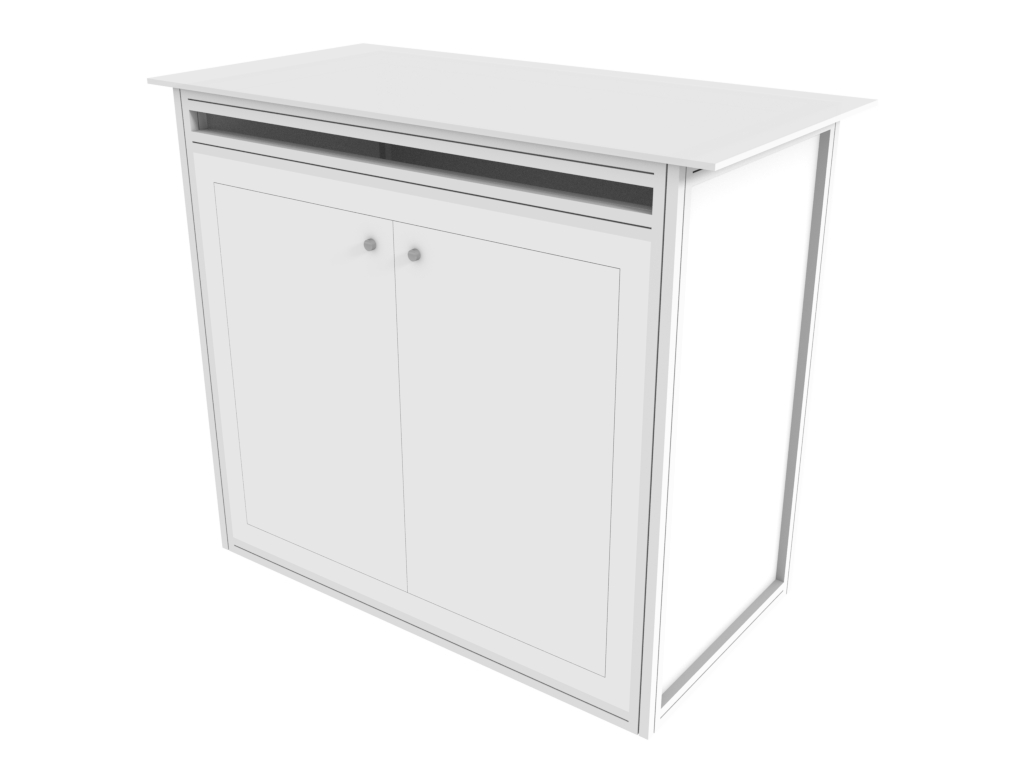 Small White Exhibition Counter (Signage) | Outstanding Displays